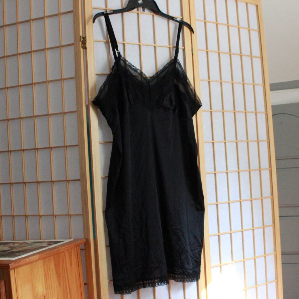 Vintage Richform Lace Trim Sheer Full Slip - Gem